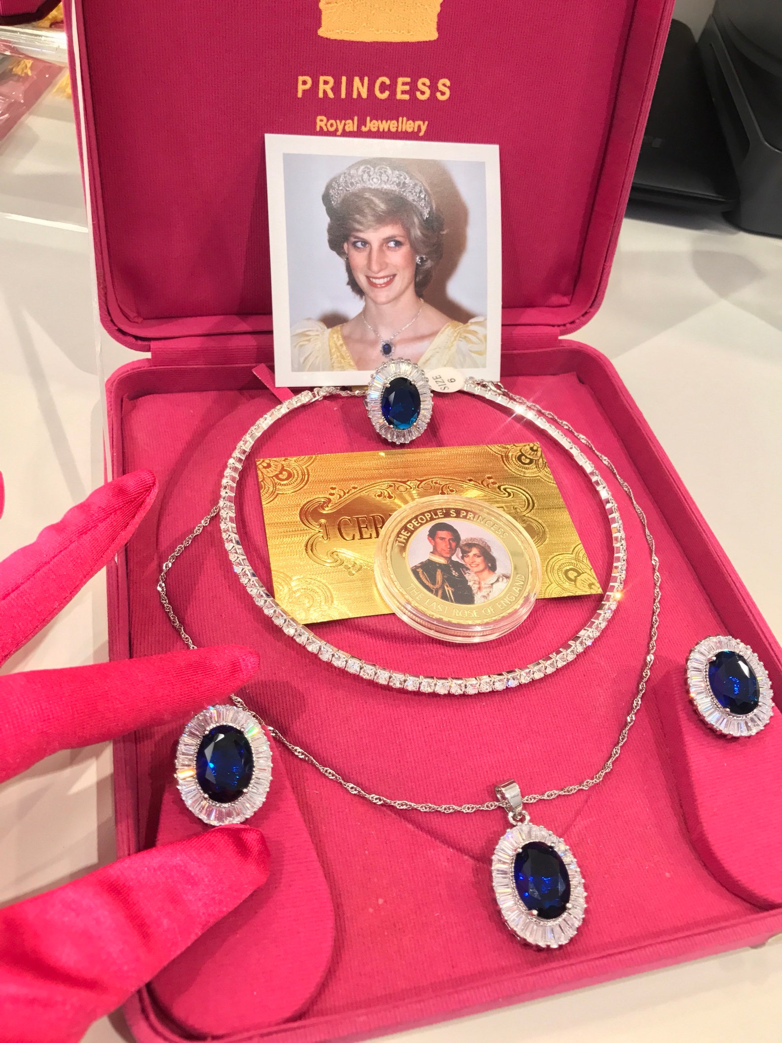 Princess Diana Sapphire and Diamond Jewelry Set Royal - Etsy UK