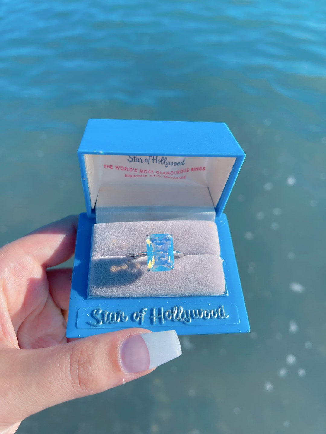 Minimalist Opal Ring, Mesmerizing Rainbow Opalite Ring, Engagement ...