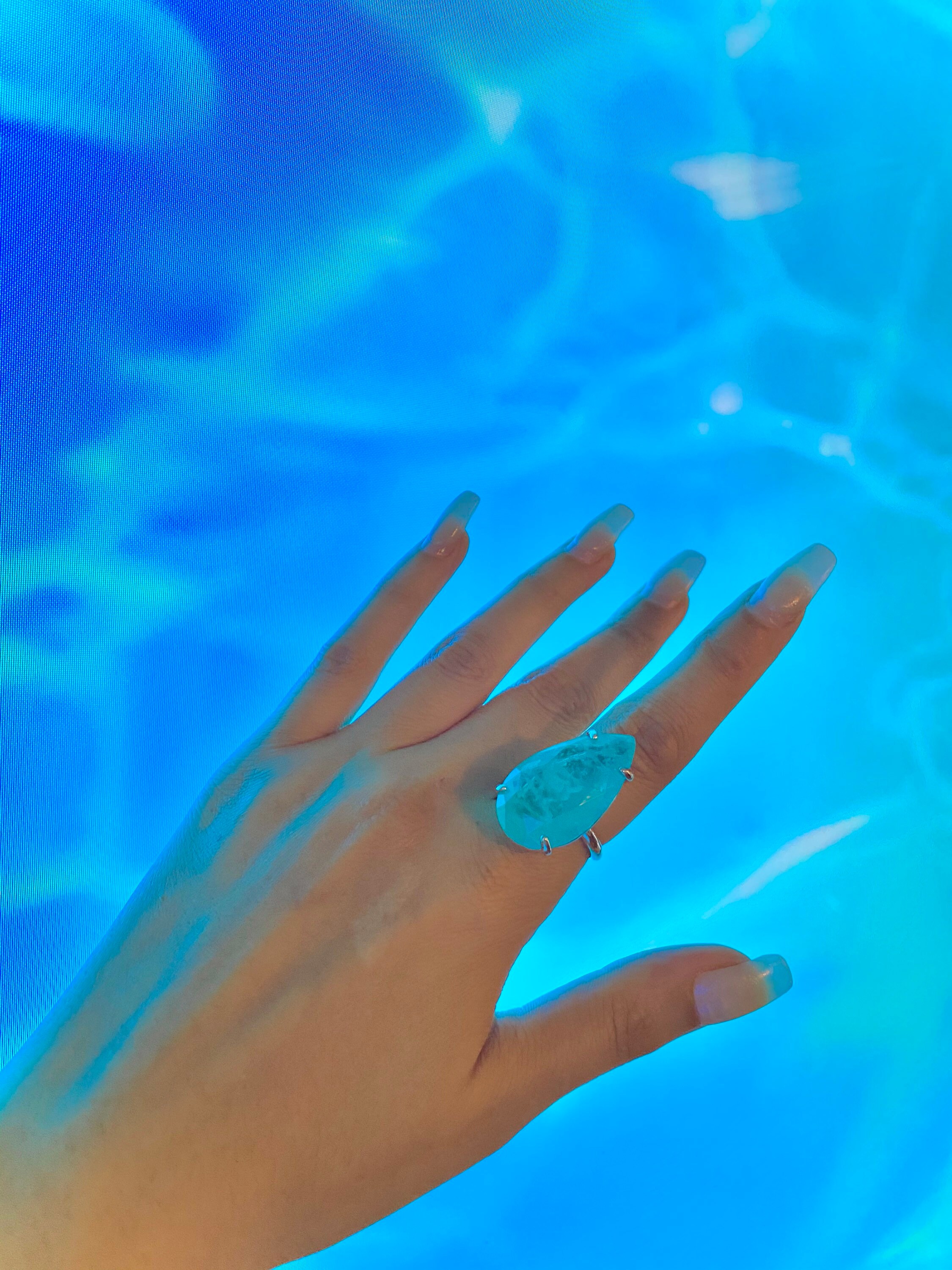 Anillo eléctrico de neón azul natural paraiba Tourmaline gran | Etsy