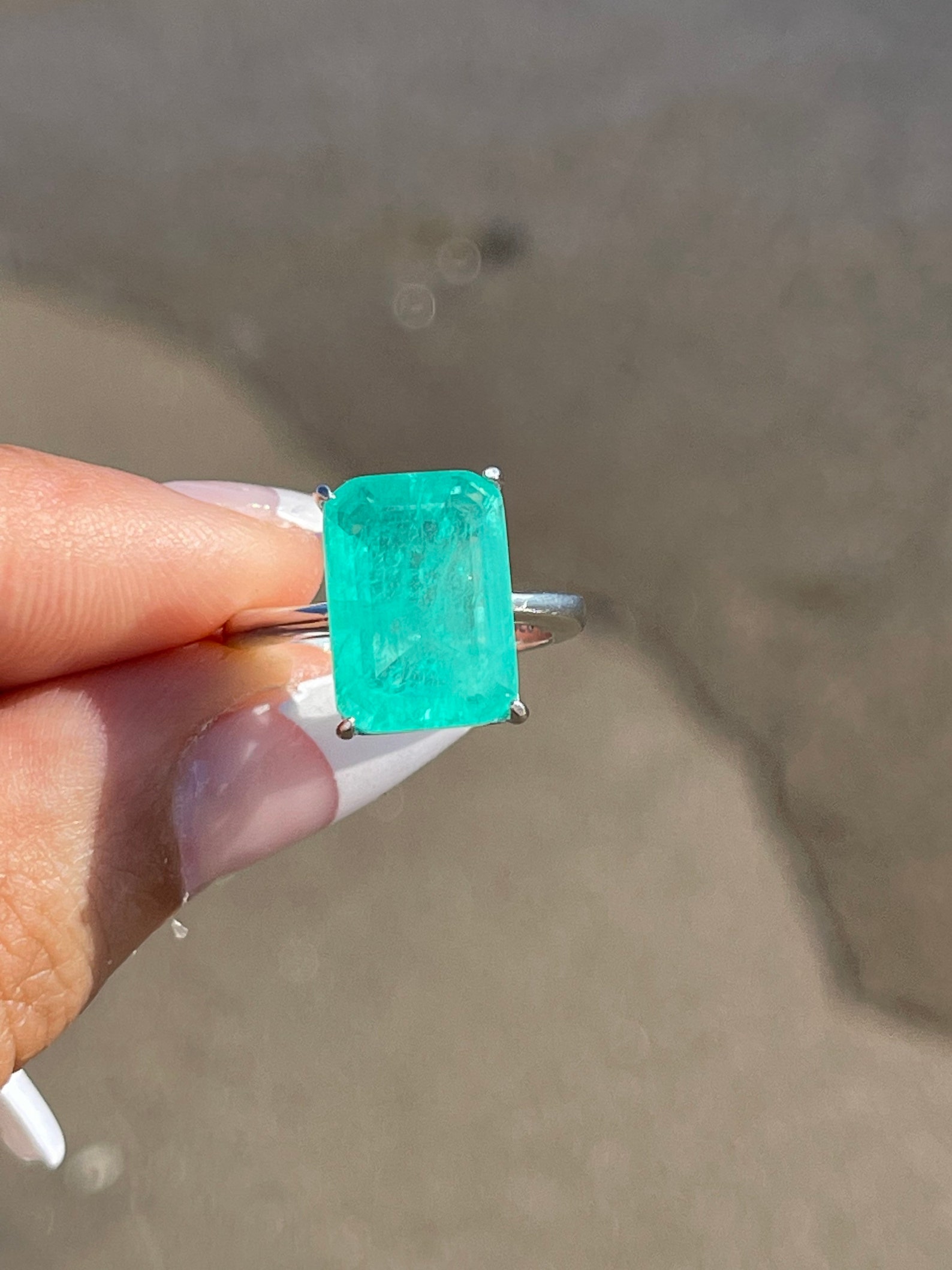 100% Glowing Genuine Colombian Emerald Ring Minimalist Every - Etsy