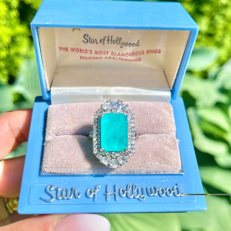 Vivid Blue Cocktail Ring - Etsy