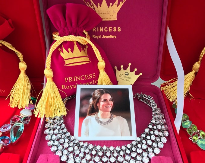 Princess Kate Duchess of Cambridge Luxury Crystal Choker Necklace ...