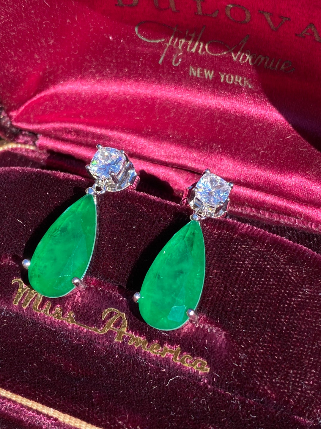 Vibrant Green Natural Emerald Dangle and Drop Earrings, Emerald May ...