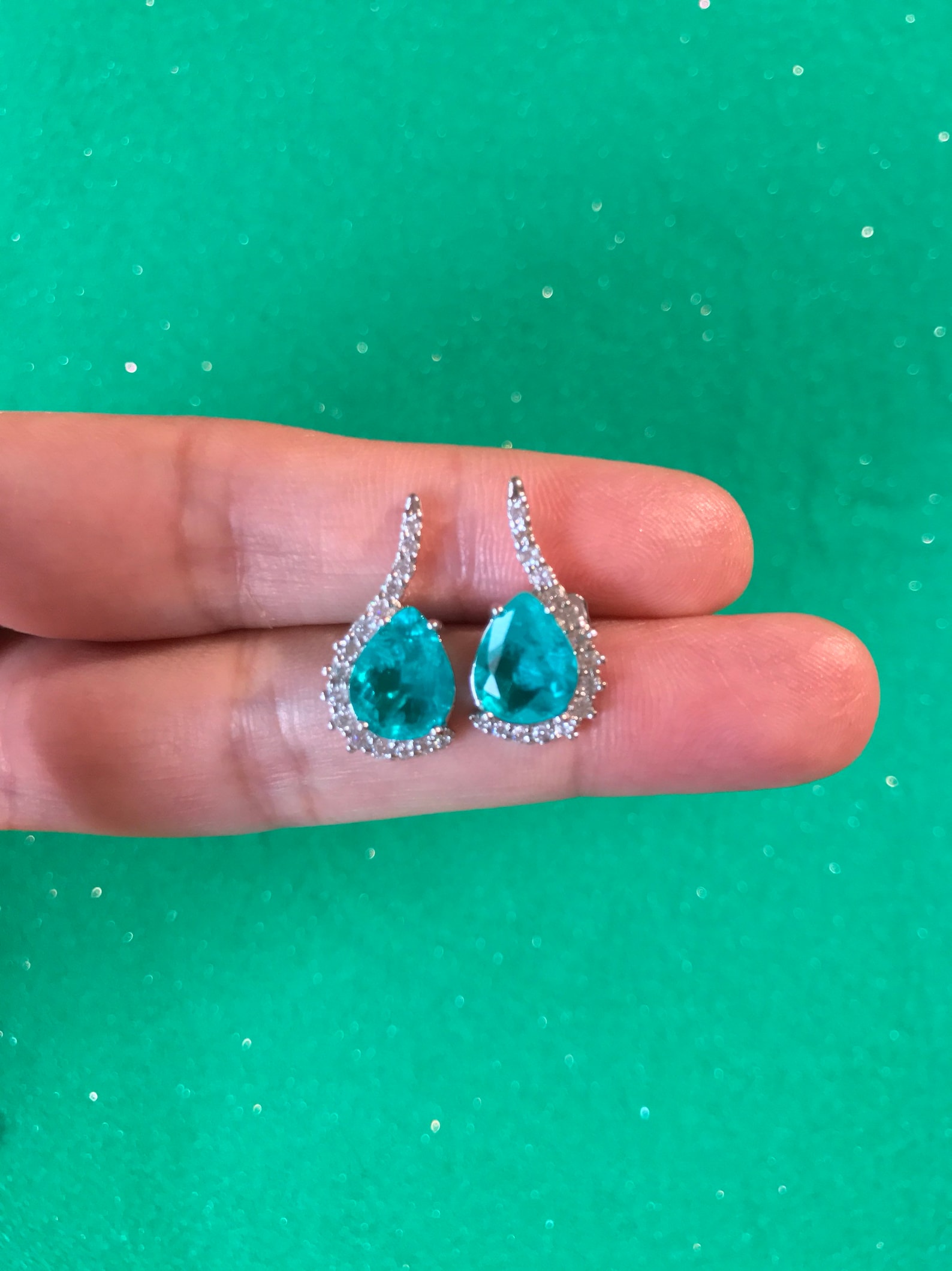 Top Quality Ocean Blue Natural Paraiba Tourmaline Stud Earrings ...