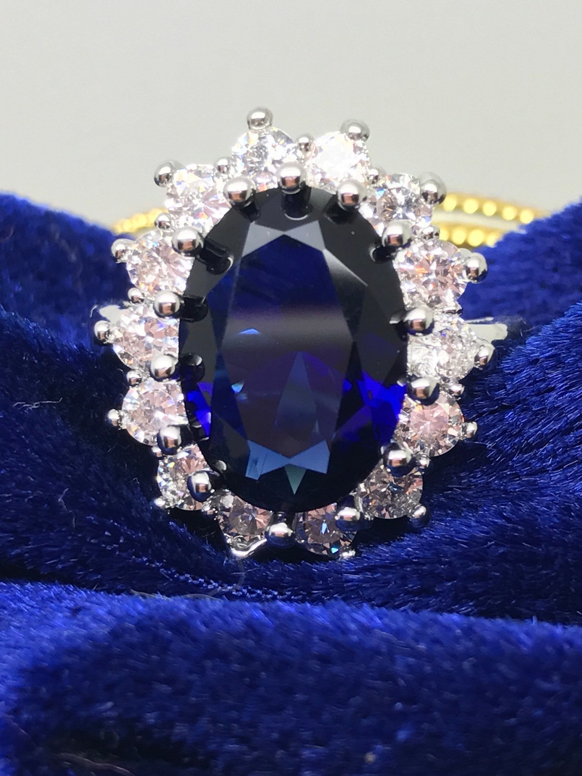 Royal Sapphire Ring Inspired by Princess Diana comes with | Etsy
