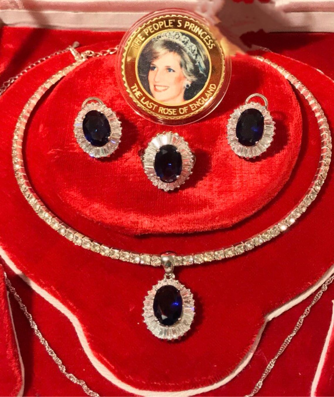 Princess Diana Sapphire and Diamond Jewelry Set Royal - Etsy Canada