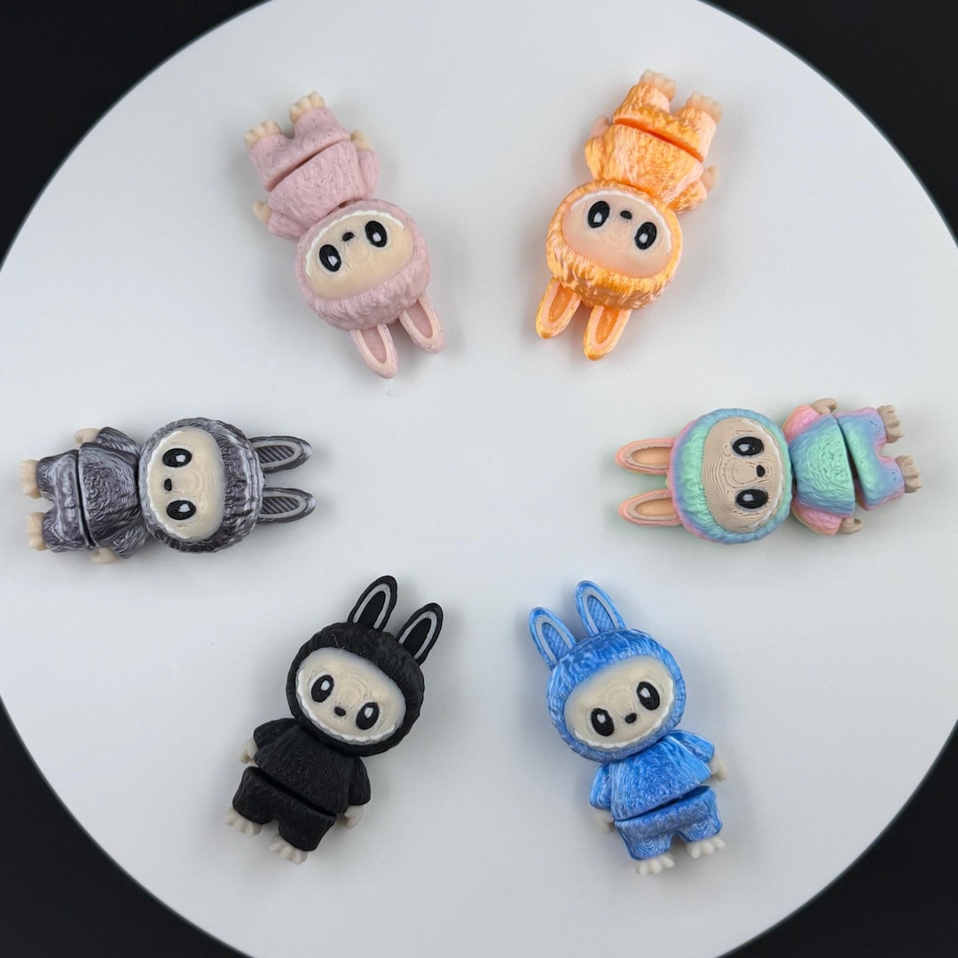 2" Bunny Ears Labubu Articulated 3D Printed Collectible -inspired Fan ...