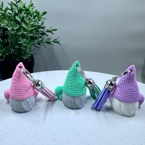 Spring 3D Printed Gnome Keychain: Knitted Texture, Crochet-inspired ...