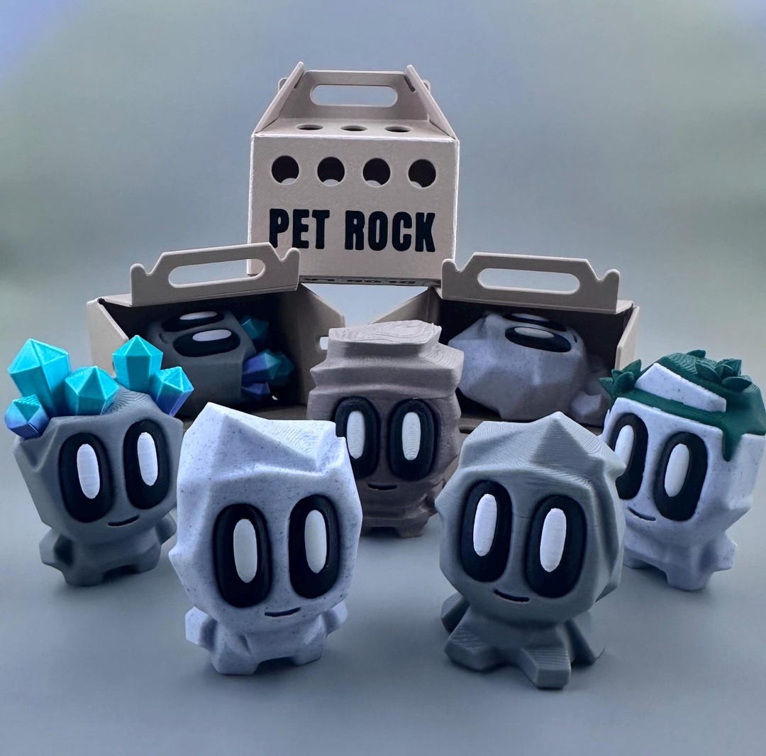 3D Printed Blob Lab Rocks Plus Container: Unique Collectible Desk Toy ...