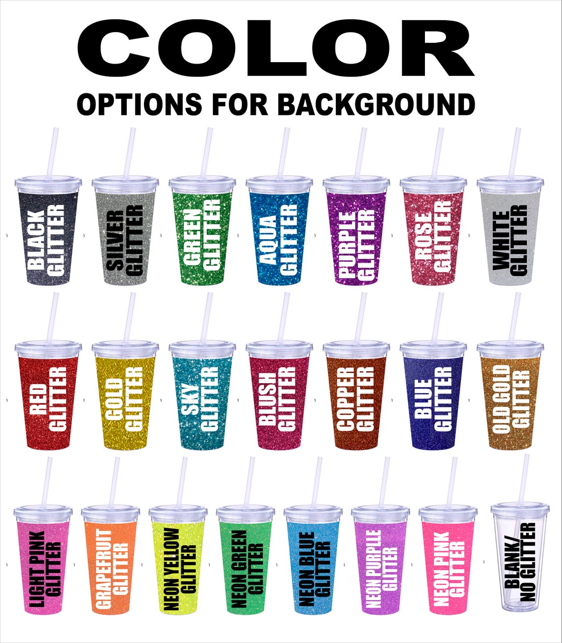 CUSTOM With Your NAME - 16 Oz Bling Glitter - Plastic Cup - Etsy