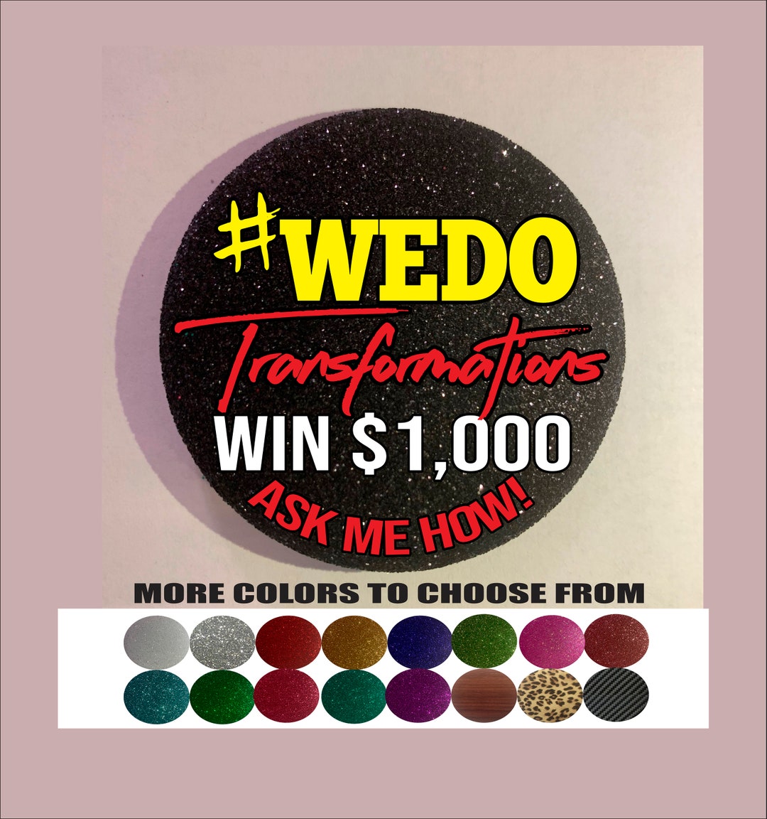 WEDO Transformations WIN 1,000 - Textured Glitter Button - Etsy