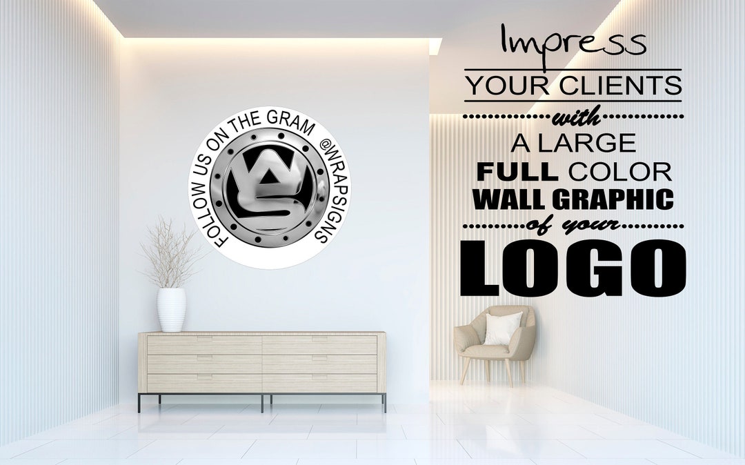 Custom Wall Decal Logo Sticker Print Matte Finish Look - Etsy