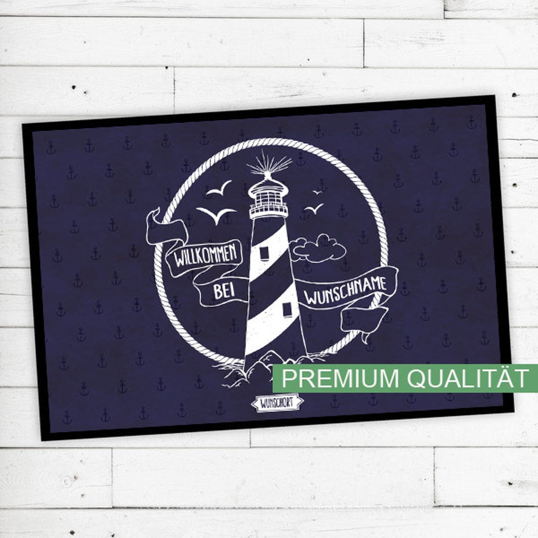 Doormat lighthouse With Your Name or Text Non-slip Washable High ...