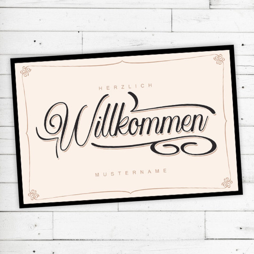 Floor Mat "edel" Personalized With Name or Text Non-slip | Washable ...