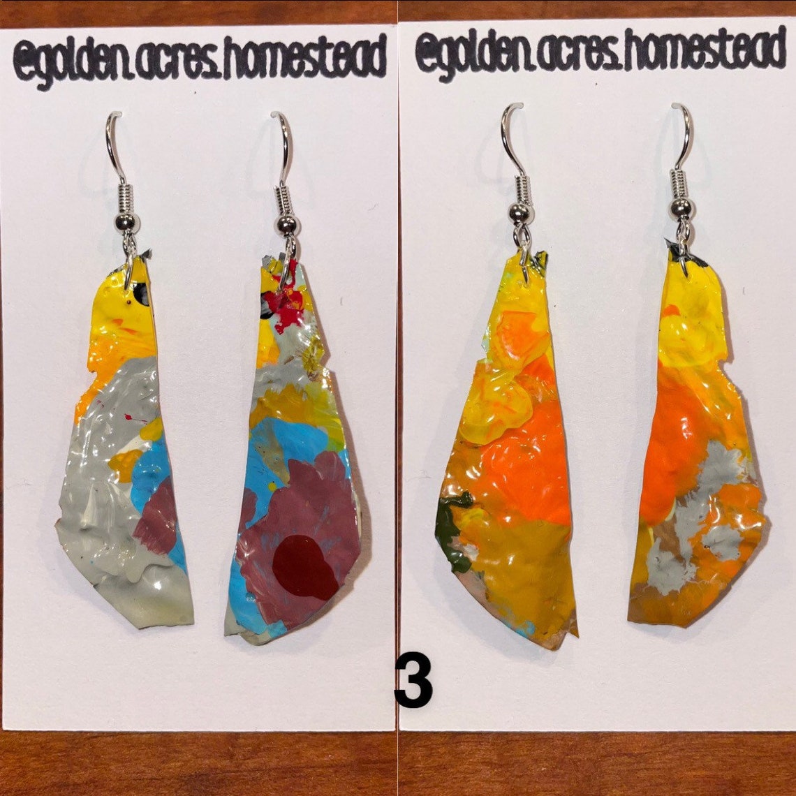 Paint Chip Earrings- Reversible - Etsy