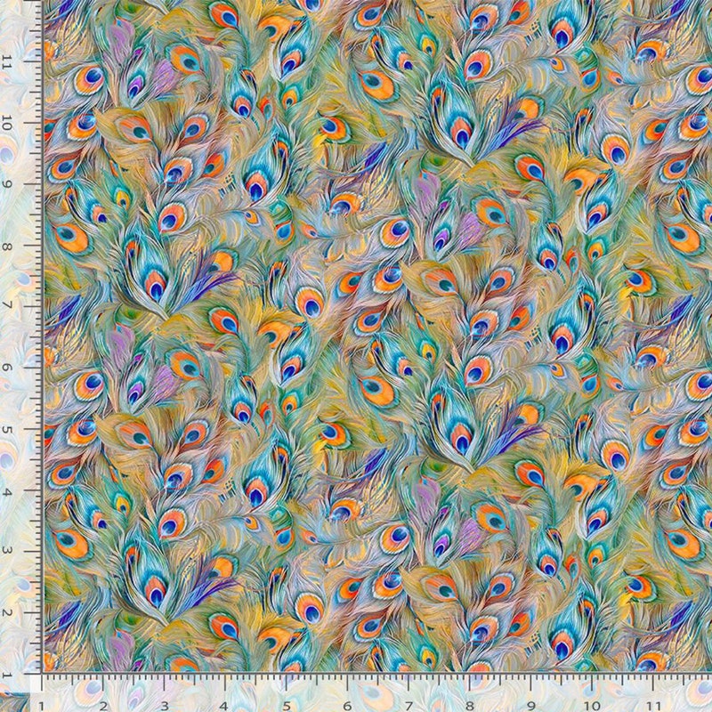 Peacock Feather Fabric - Etsy