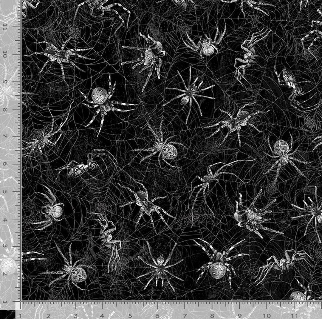 Spider Fabric Black and White Spider Fabric With Web Creepy and Chic - Etsy