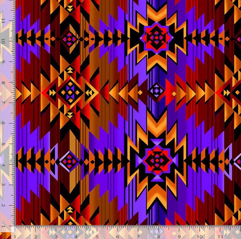 Aztec Southwest Fabric – Purple Indigenous-styled Fabric - Etsy