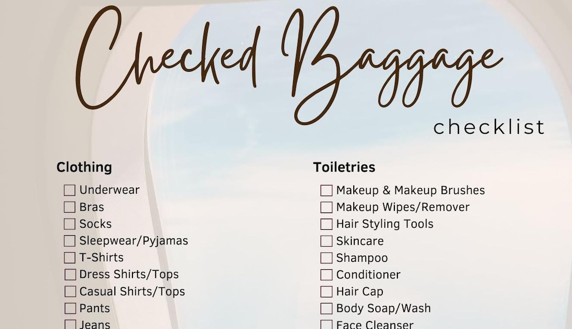 Ultimate Travel Packing Checklist Carry on & Checked Baggage Lists ...