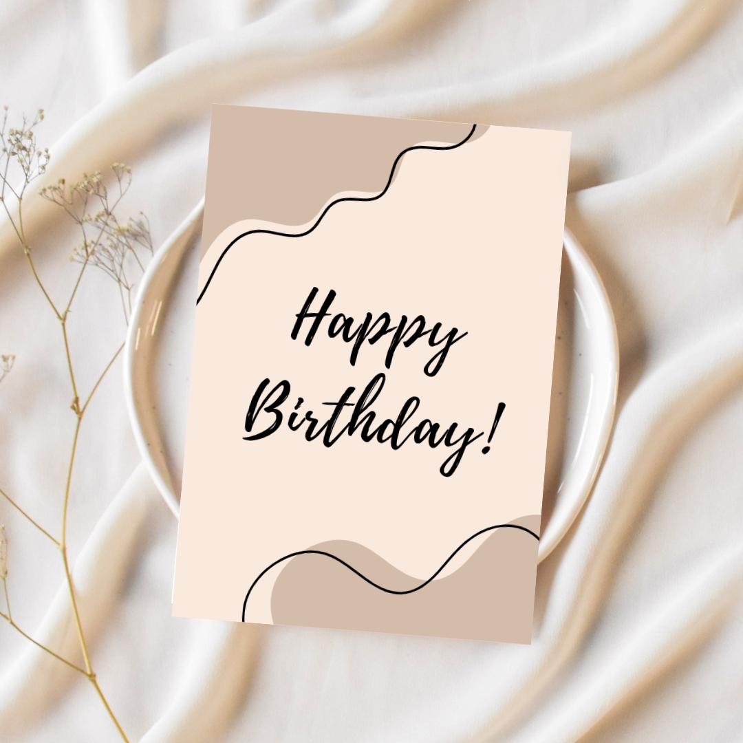 Happy Birthday Card, Aesthetic 2-sided Design, Printable A5 PDF ...