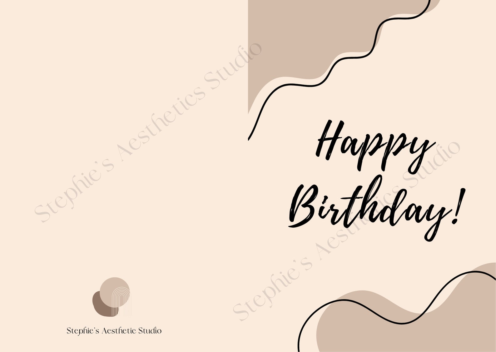 Happy Birthday Card, Aesthetic 2-sided Design, Printable A5 PDF ...