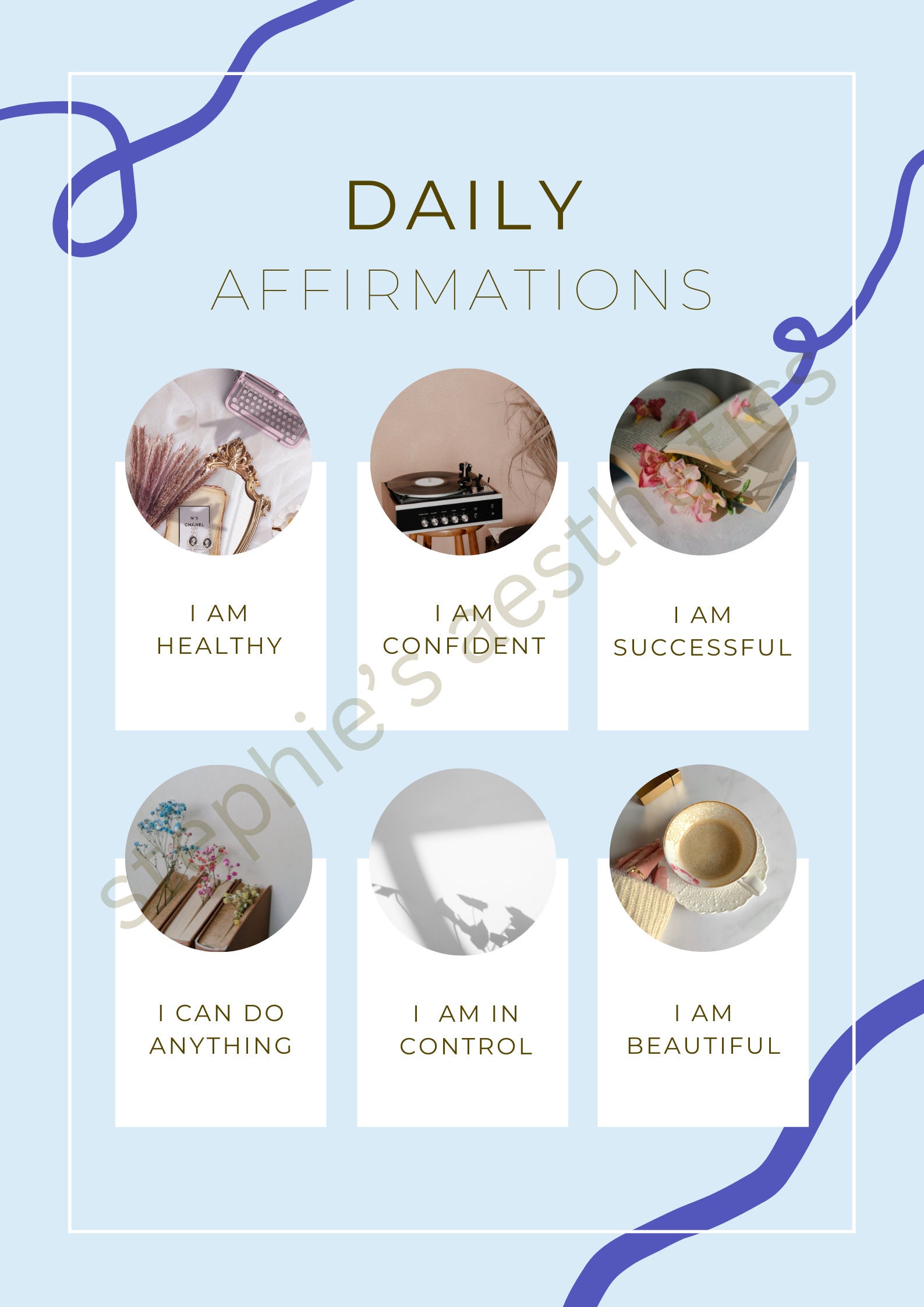 Daily Affirmation Poster Aesthetic Affirmation Cards A4 6 Pack Colours ...
