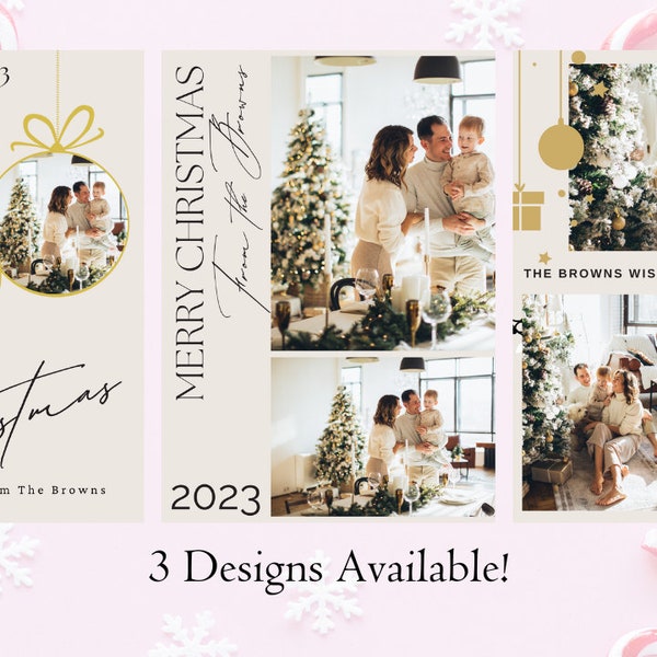 Aesthetic Christmas Photo Card - Etsy