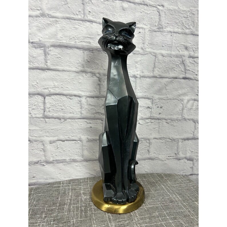 Universal Statuary Corp. MCM Cubist Black Siamese Cat Statue 24.5 ...