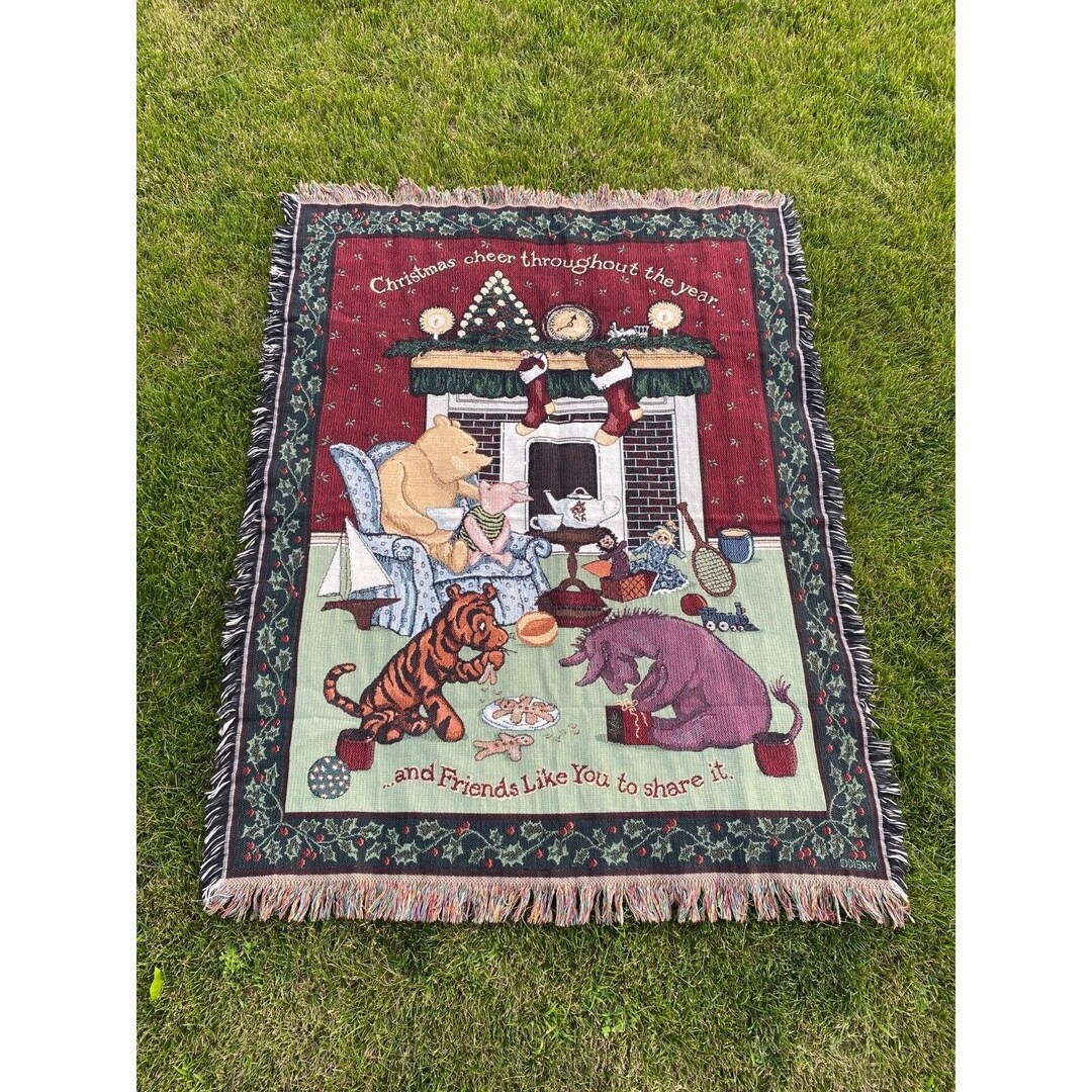 Disney Classic Pooh Afghan Blanket Goodwin Weavers Christmas Holiday ...