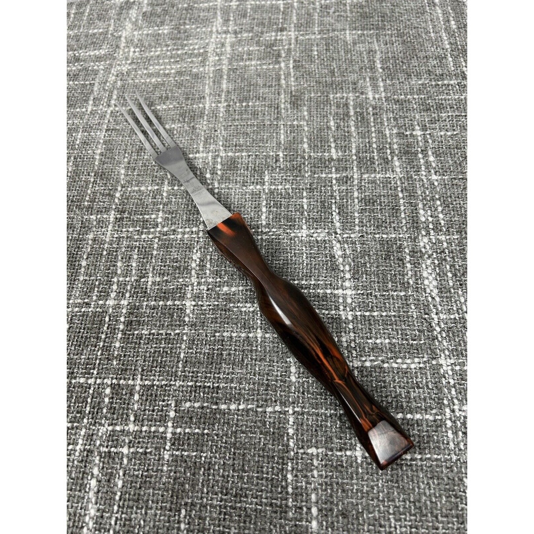 Vintage Cutco 1726 Turning Fork 3 Prong Brown Orange Swirl Handle 11 - Etsy