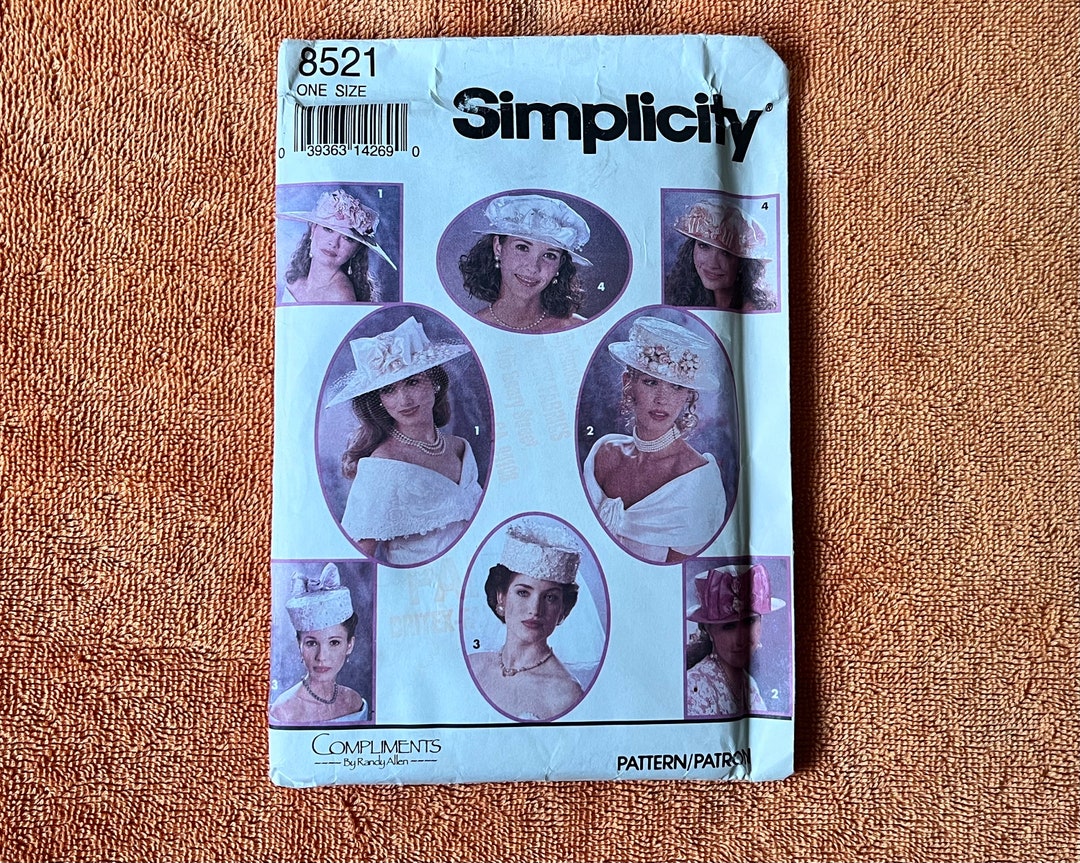 Simplicity Pattern 8521: Eight High Fashion Evening Hats for Formal Wear or Costume Cosplay ...