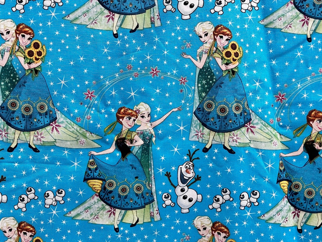 Frozen Disney Fabric Ana Elsa Olaf Two Yards Bias Tape Included ...