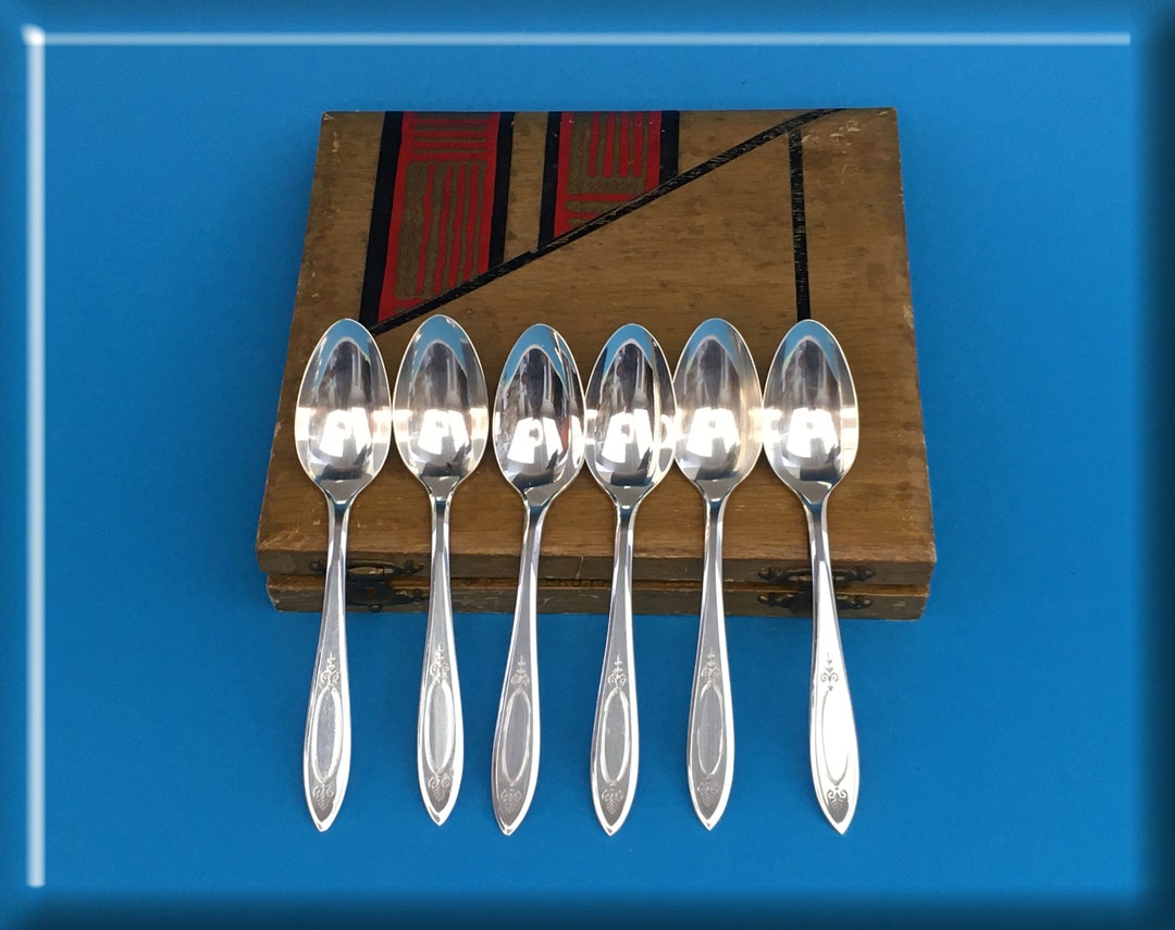 Vintage Silver Community Plate Coffee Spoons, Set of Six in Original ...