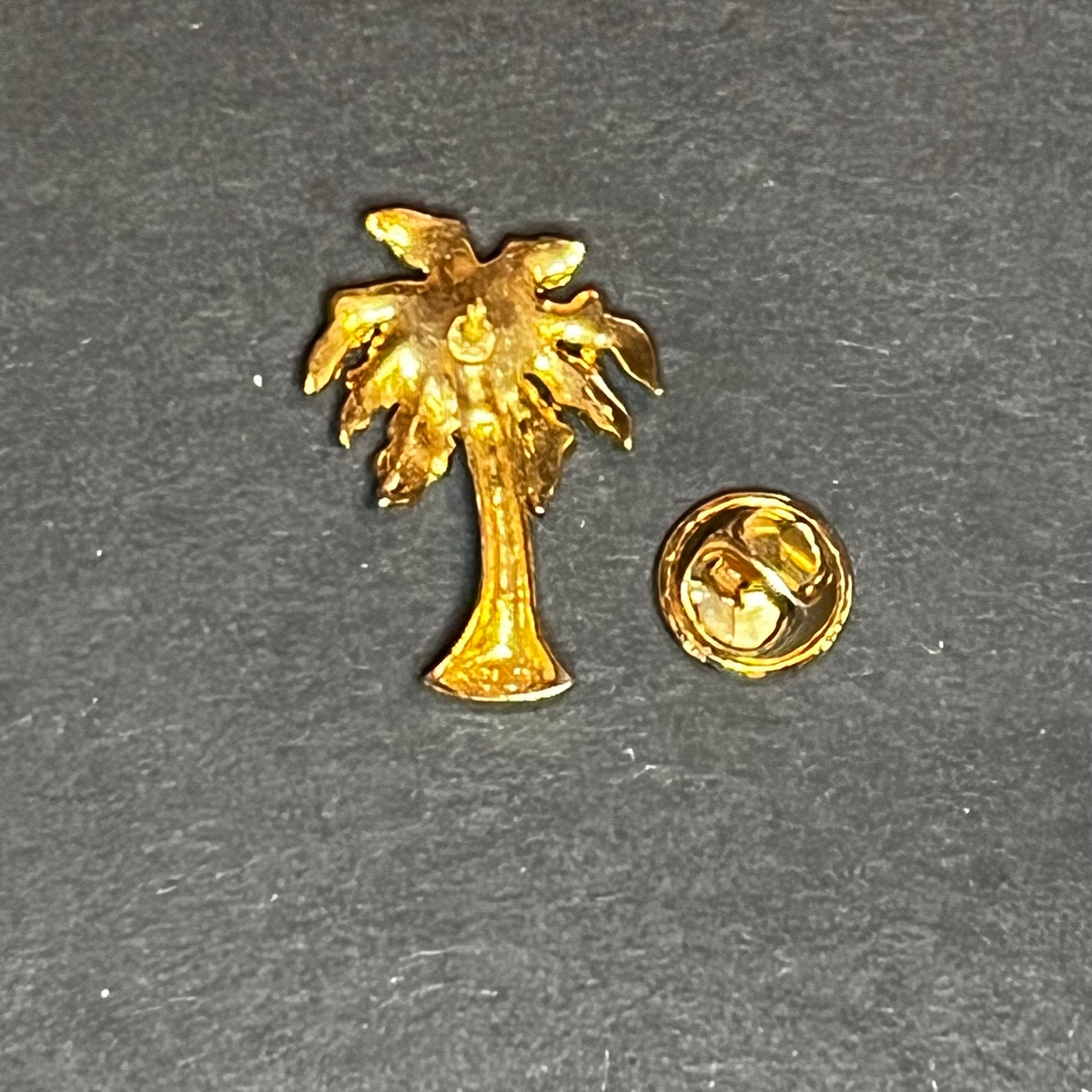 Palm Tree Rhinestone Lapel Pin by Nina Ricci in Gold Gift Box Sparkly ...