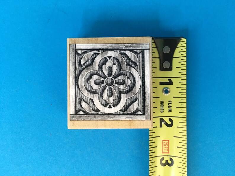 Medieval Design Rubber Stamp Quatrefoil Engraved Relief Effect - Etsy