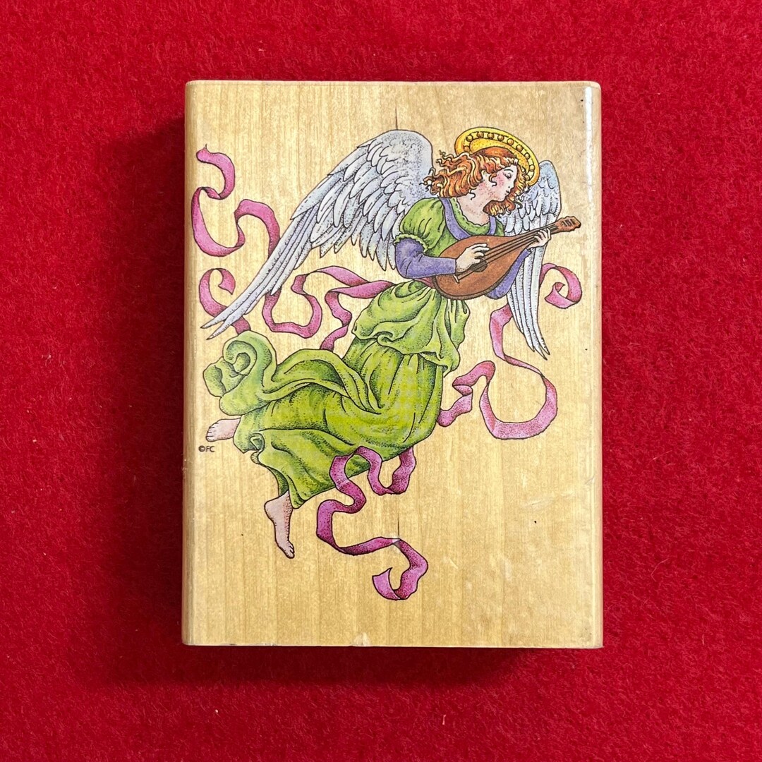 Christmas Angel Renaissance Rubber Stamp - Etsy