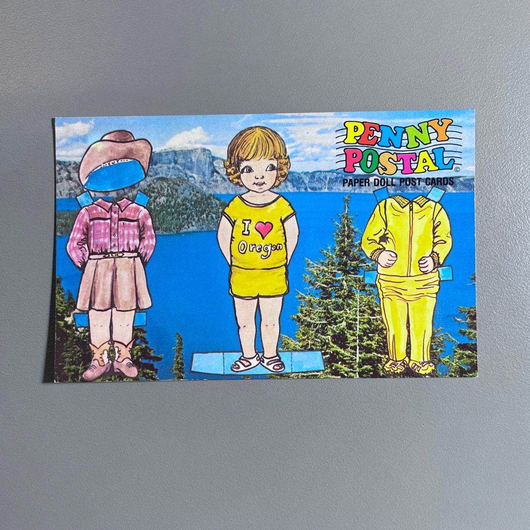 Penny Postal Paper Doll Vintage Postcard, Crater Lake National Park ...