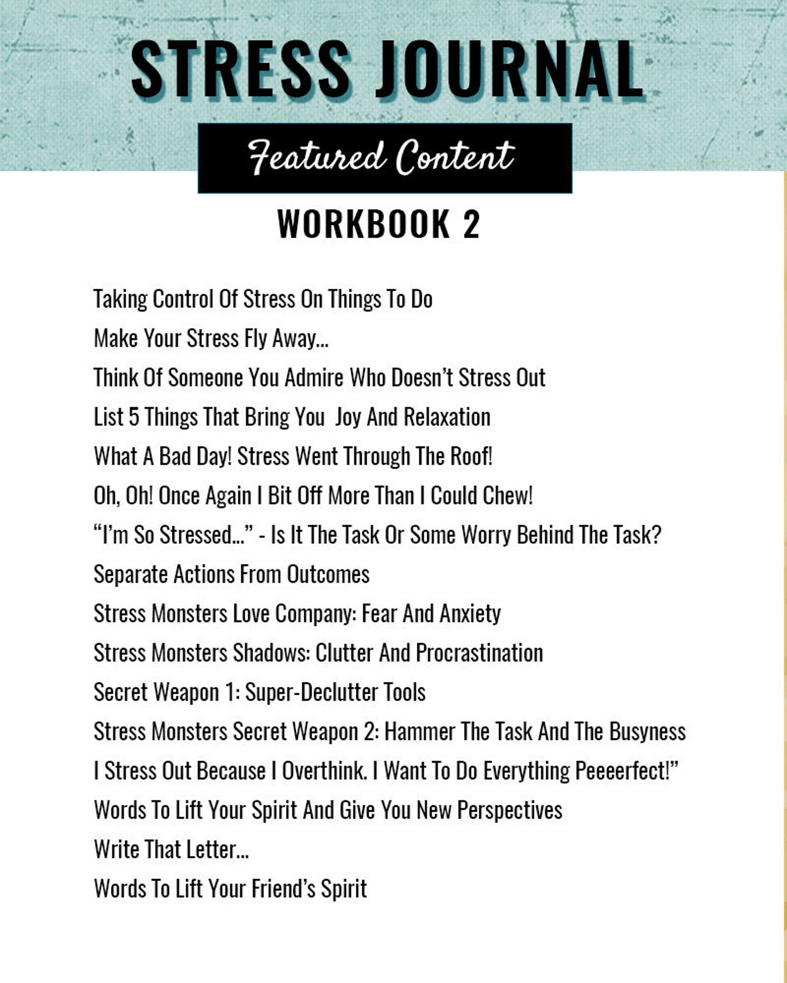 Stress Journal Printable Journal mental Health stress Relief Worry ...