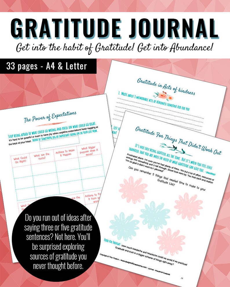 Printable Journal Gratitude Journal mental Health Mindfulness Tool ...