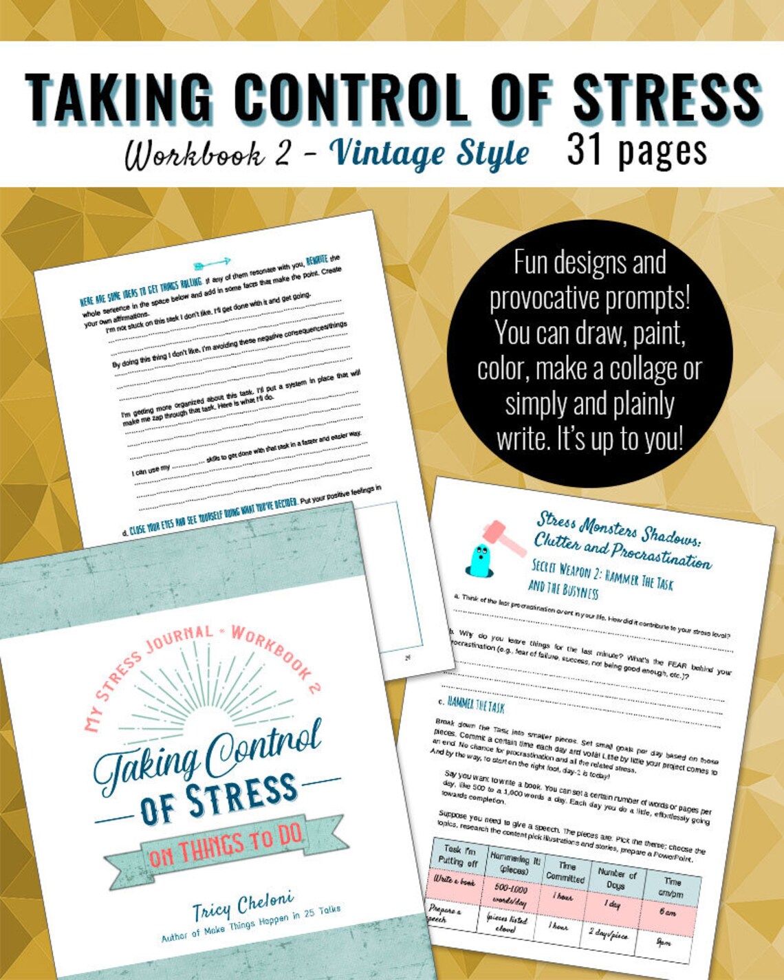 Stress Journal Printable Journal mental Health stress Relief Worry ...