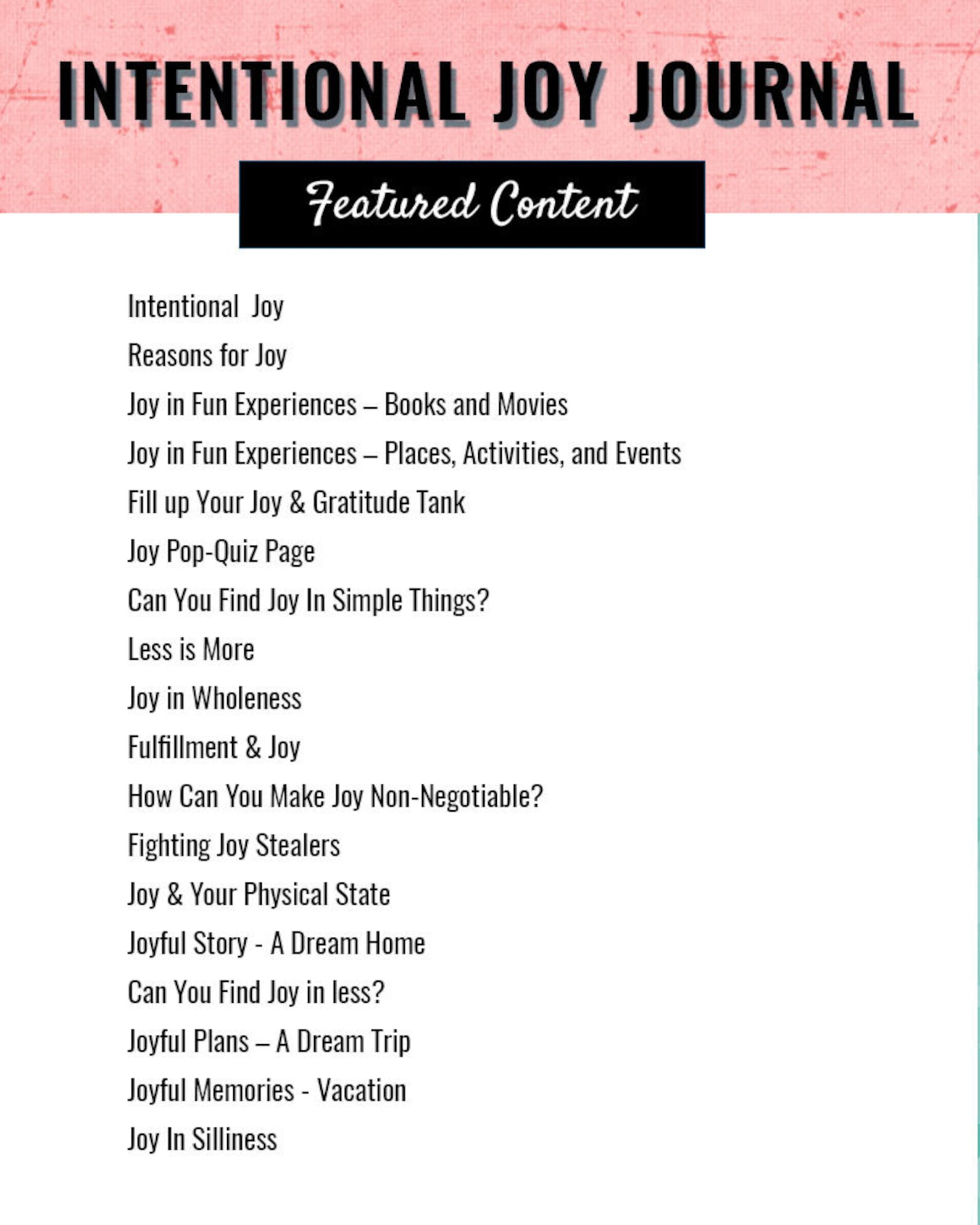 Joy Printable Journal |printable Binder | Journal Prompts| Mindfulness ...