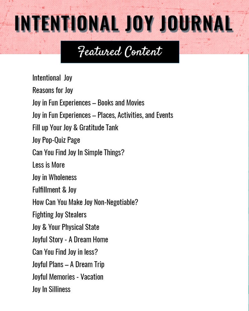 Joy Printable Journal |printable Binder | Journal Prompts| Mindfulness ...