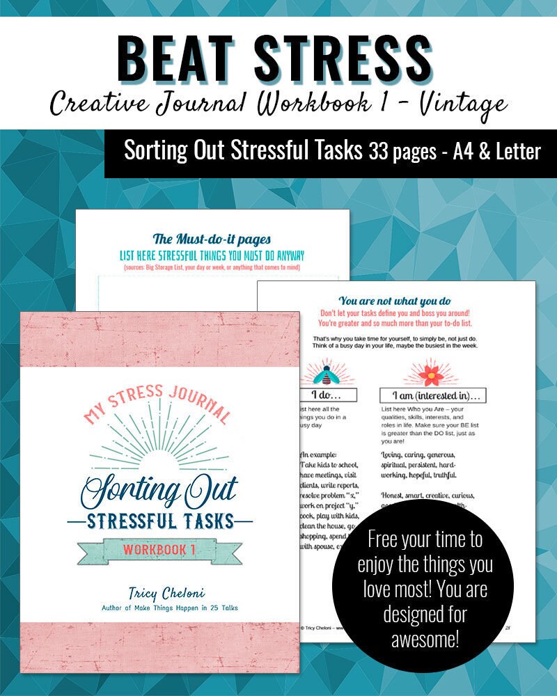Digital Journal to Beat Stress | Printable Journal | Stress Management ...