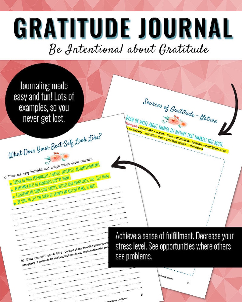 Printable Journal Gratitude Journal mental Health - Etsy