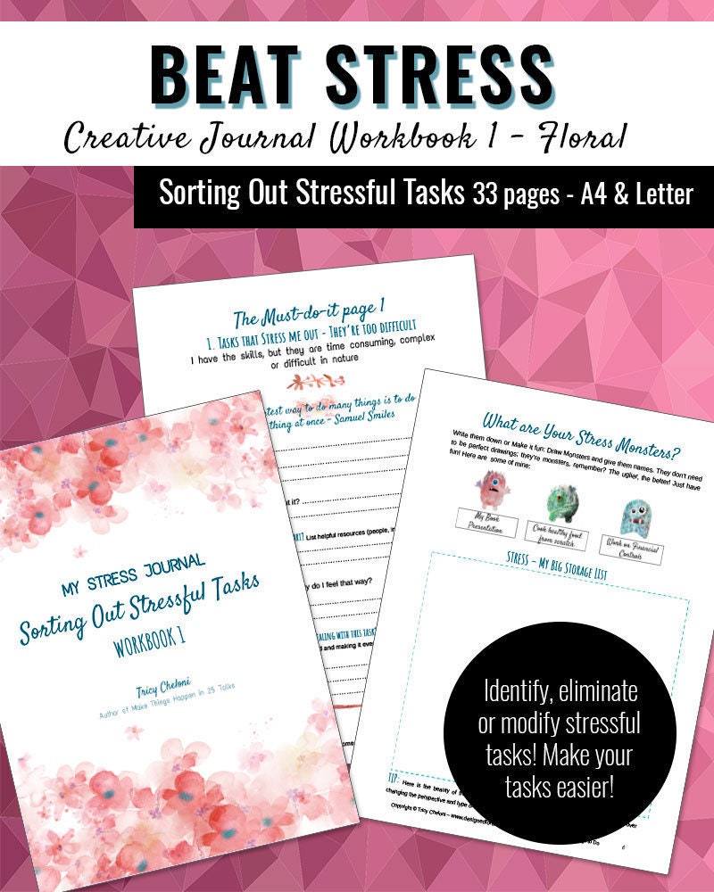 Printable Journal to Beat Stress | Digital Journal | Stress Management ...
