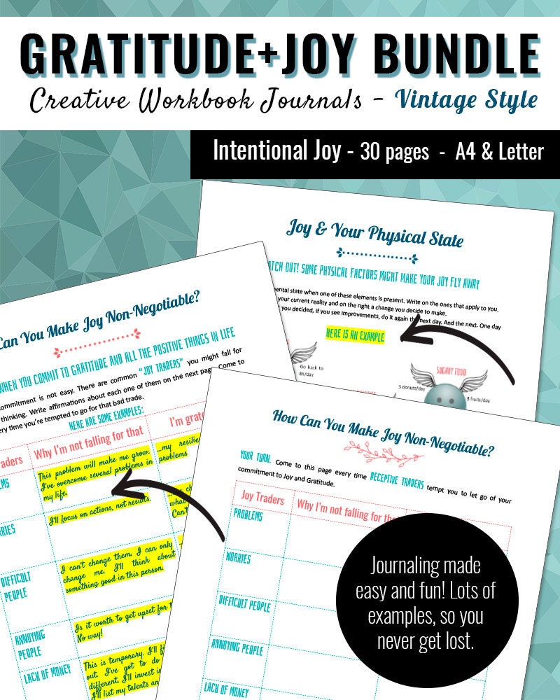 Gratitude Journal Bundle |wellness Journal | Prompts|journal Pages ...