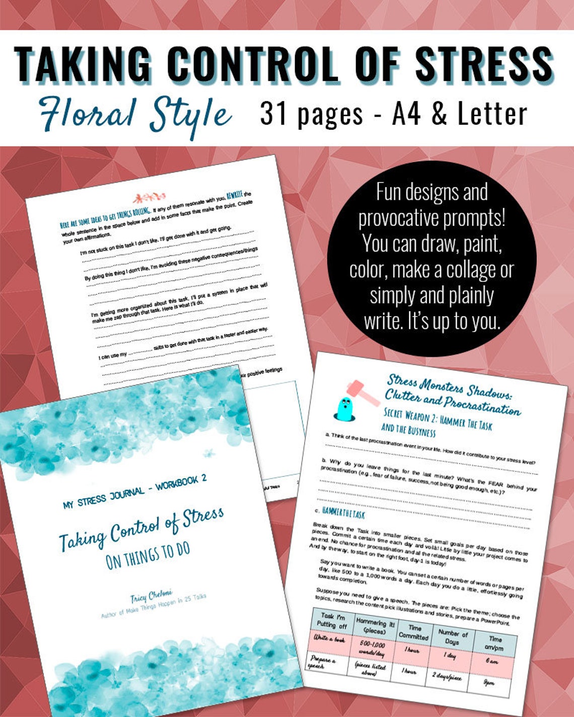 Printable Journal | Stress Journal | Self-care Tool | Workbook Journal ...