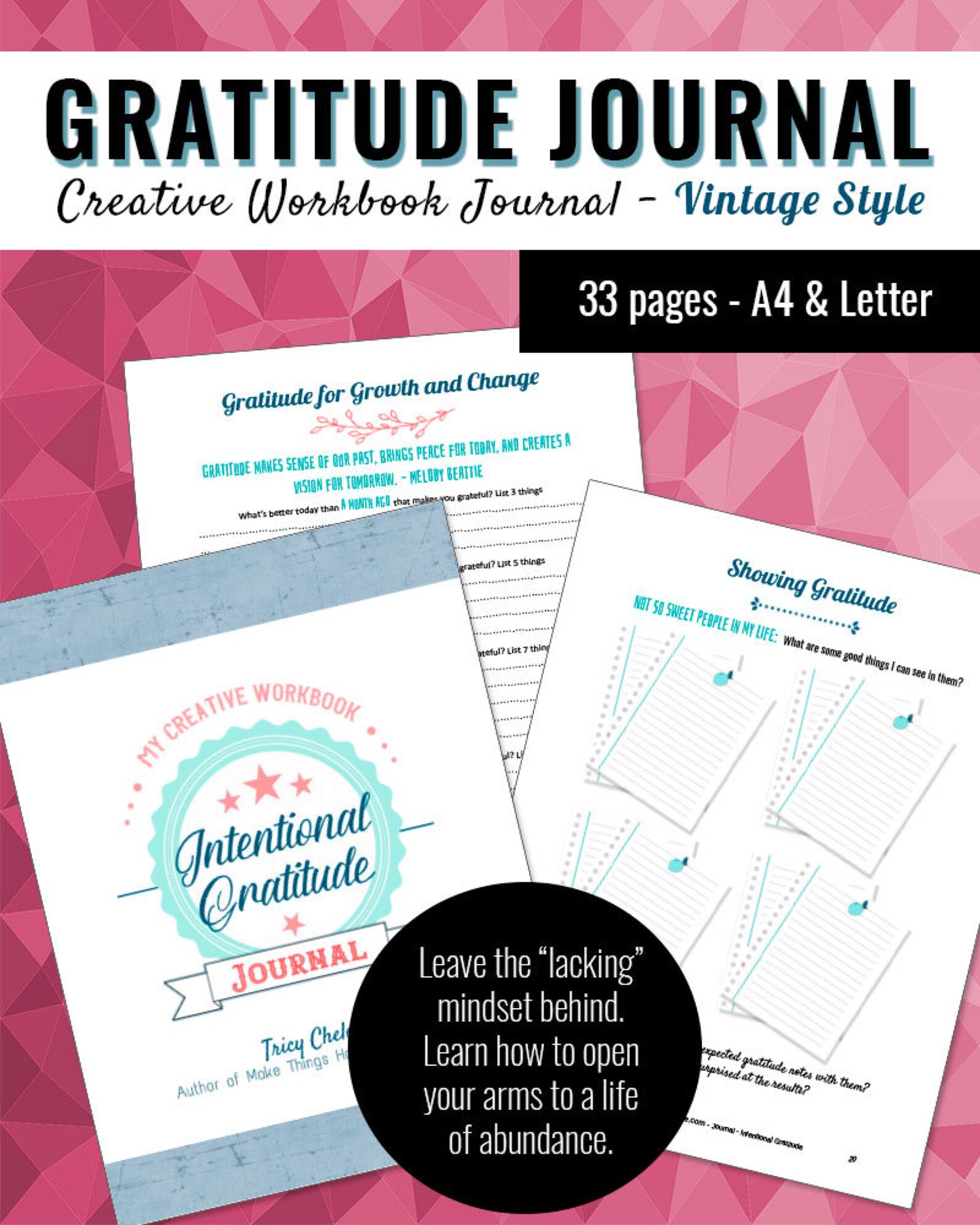 Gratitude Journal Printable Journal Mental Health - Etsy