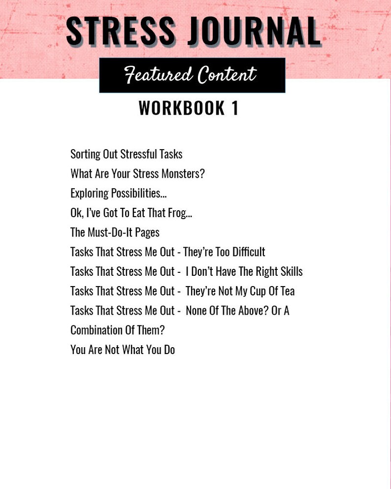 Printable Journal to Beat Stress | Digital Journal | Stress Management ...