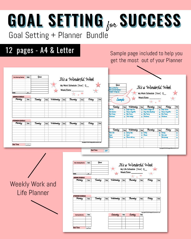 Goal Setting and Planner Bundle, Fast Goal Tracker, Printable Planner ...